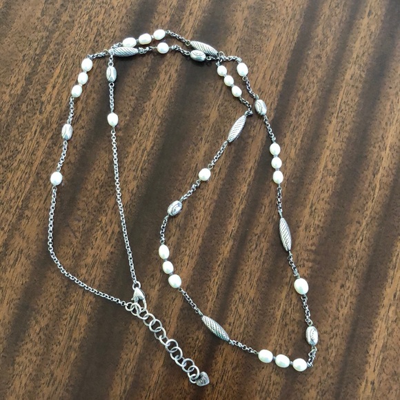 Brighton | Jewelry | Vintage Brighton Long Freshwater Pearl And Silver ...